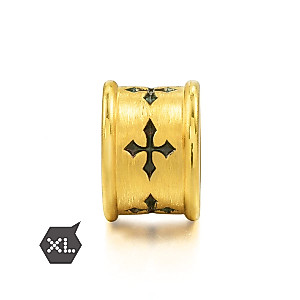 CHOW SANG SANG 999 24K Solid Gold Celtic Knots Faith Cross Noir Charm Bracelet for Men & Women 86640C