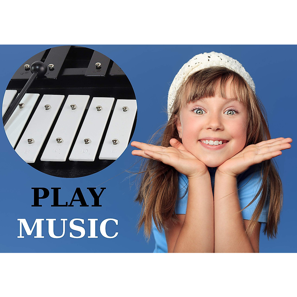 Large Xylophone 25 Notes Chromatic Glockenspiel, Bag, Sheet Music Cards, 45-song Ebook