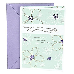 Hallmark Anniversary Card for Wife or Girlfriend (Flower Outlines)