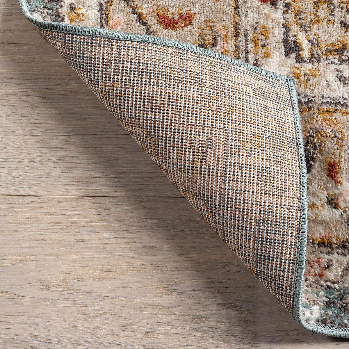 nuLOOM Performance Oriental Style Area Rug, Vintage Design, Durable, Easy to Clean, Justine Beige, 3' x 12'