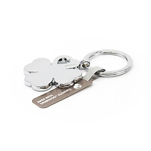 TROIKA Girls Best Friends "Clover" – KR9-30/CH – Keyring – Made with Swarovski® Elements – cast Metal– Shiny – Chrome Plated – Silver – TROIKA-Original