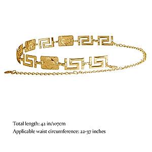 Women Metal Waist Chain Belt - Fashion Thick Body Chain Belt Gold and Silver - Dress Coat Chain Belt (waist chain gold)