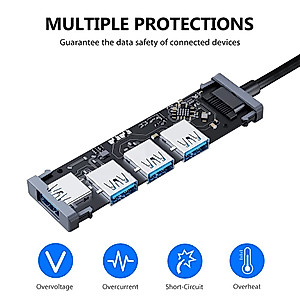 NexiGo 4-Port USB 3.0 Hub, Aluminum Portable USB Hub, 2 Ft Cable, [5Gbps High Speed, 4.5W Charging Supported] for MacBook, Mac Pro/Mini, iMac, Surface Pro, Laptop, USB Flash Drives, Hard Drives