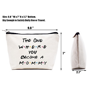 Mothers Day Gift-New Mommy Gift,First Time Mom Gift,Mother To Be Ideas,Promoted to Mom,Baby Shower Present,Pregnancy Announcement Gift,the One Where Makeup Bag You Become A Mommy Cosmetic Bag Gift