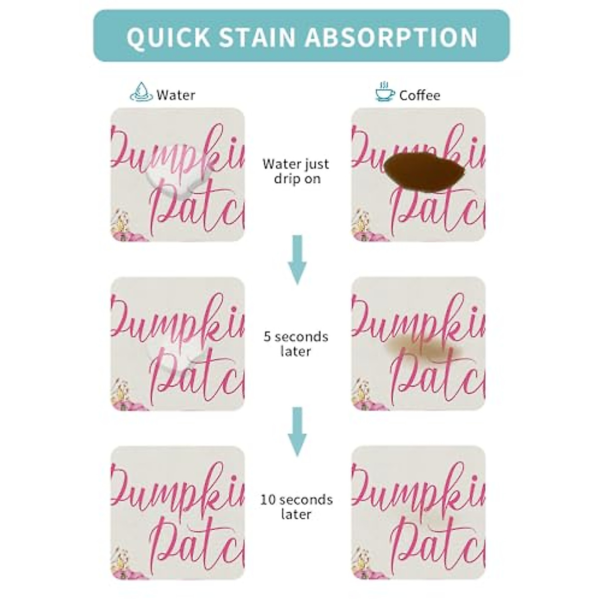Coffee Mat for Counter, Fall Thanksgiving Pink Truck Pink and White Pumpkin Patch Absorbent Hide Stain Coffee Bar Mat, Non-slip Coffee Bar Accessories Kitchen Drying Mat Fit Under Coffee Maker