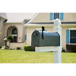 Architectural Mailboxes Edson Galvanized Steel Post Mount Mailbox, Compatibility Code A, EM110GMAM, Grey, Medium Capacity