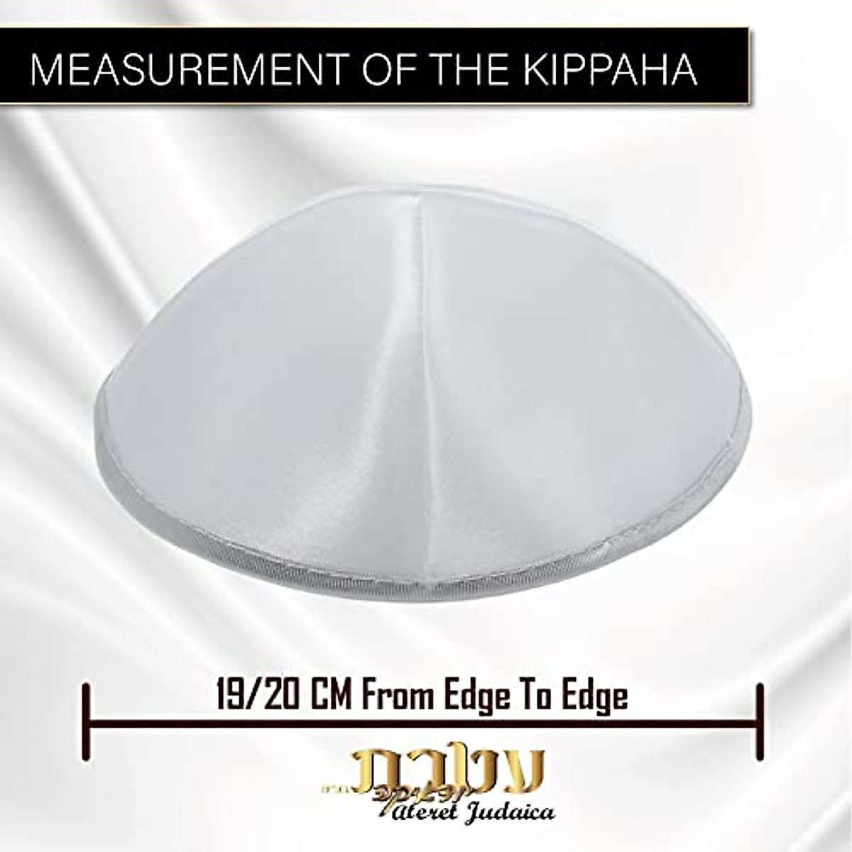 Ateret Judaica Yarmulke for Men & Boys - 40-Pack Satin Kippah Cap, Size 19 cm, Jewish Yamaka Hat