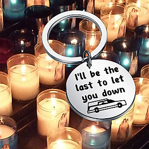 BAUNA Funeral Director Keychain I’ll Be The Last To Let You Down Last Mortician Gift Dark Humor Jewelry Gift for Mortician Friend (Funeral Director Keychain)