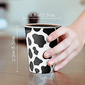 20pcs Cow Birthday Cups Disposable Paper Cups 9 oz,Cow Party Cups with Silver Bordermakes - Farm Animal Party Supplies Cups for Cold Hot Drinks - Birthday Graduatio