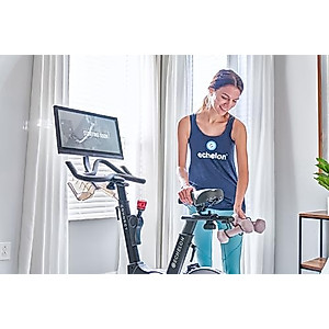 Echelon Smart Connect Fitness Bike, 30-Day Free Echelon Membership, Easy Storage, Small Spaces, Cushioned Seat, Solid, HIIT, Top Instructors, 32 Resistance Levels, Bluetooth, EX5S-22