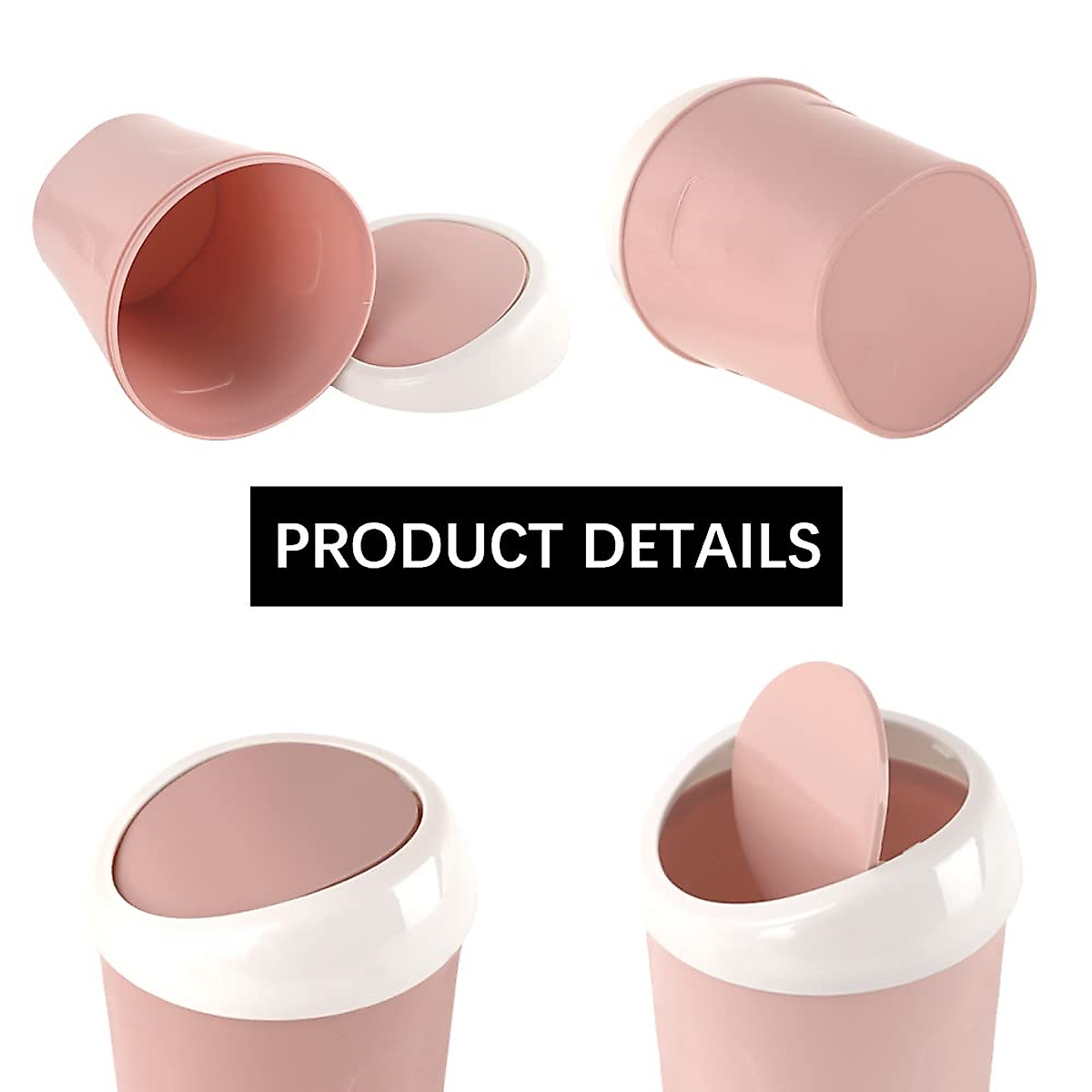 SITAKE 2 Pcs Plastic Mini Wastebasket Trash Can with 120 Trash Bags, Tiny Desktop Waste Garbage Bin with Swing Lid for Home, Office, Kitchen, Vanity Tabletop, Bedroom, Bathroom (Blue + Green)