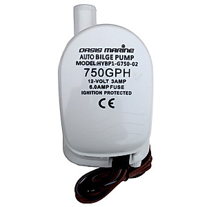 OASIS MARINE Automatic bilge pump (750 GPH 3/4" hose outlet)