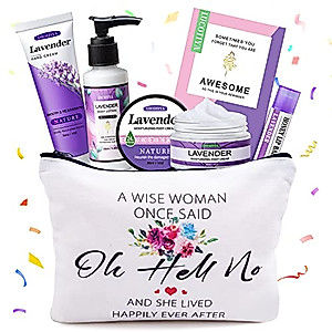 Birthday Gifts for Women Travel Size Toiletries Kit Travel Essentials for Women Gifts for women Self Care Gifts for Best Friends,Mom, Teacher,Grandma Lavender Lotion Gifts for Her Lip Balm