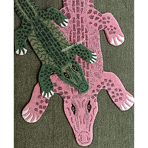 Generic Crocodile Rug 3x6 Ft Rugs Skin Shape 100% Area Rugs Woolen Rugs Handmade Tufted for Room Bedroom Bathroom by Modern Carpet, Multycolor (2x4 feet)