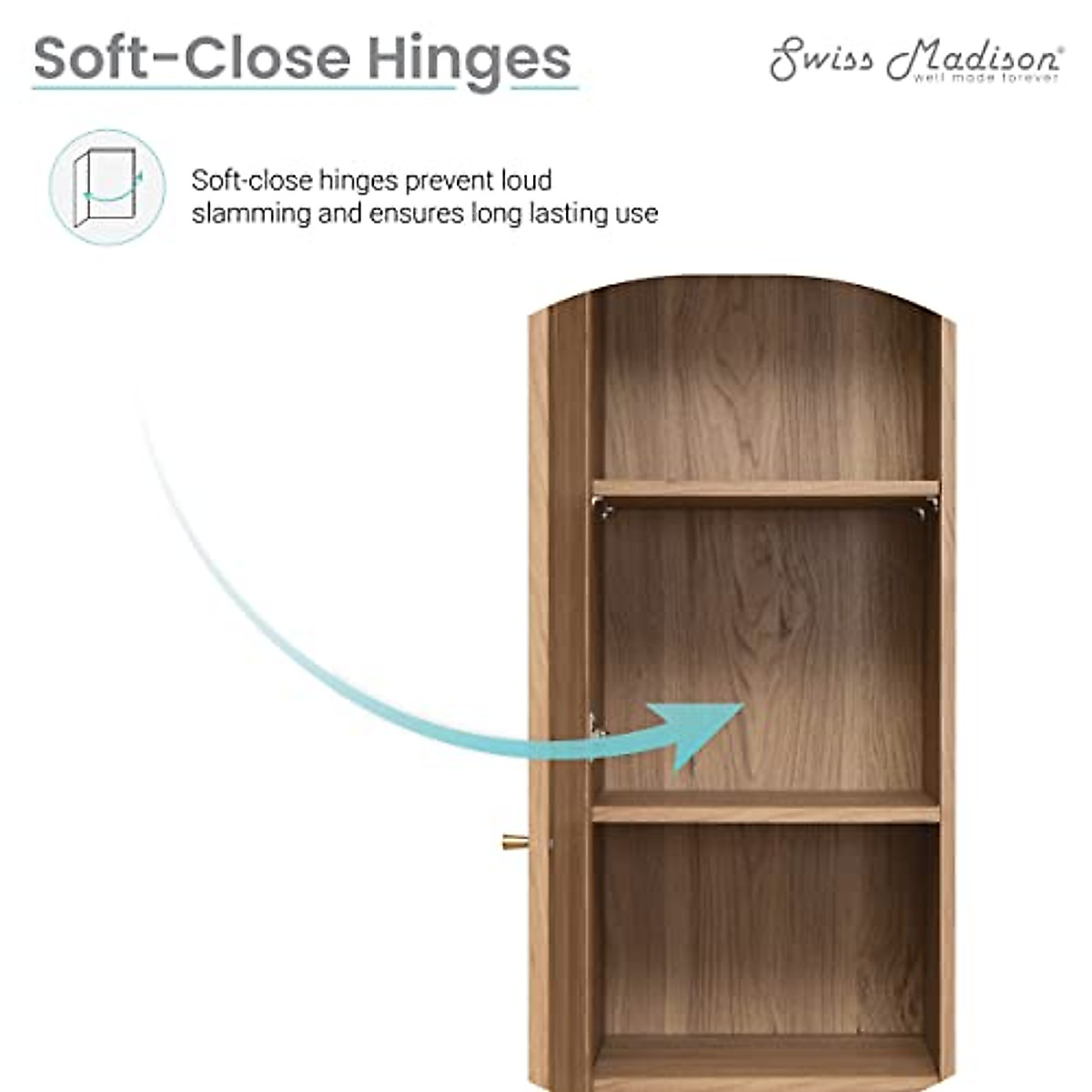 Swiss Madison Well Made Forever Classé 15" W x 60" H x 15" D Linen Cabinet in Oak