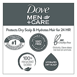 DOVE MEN + CARE 2-in-1 Anti-Dandruff Shampoo and Conditioner Itch Relief 4 Count for Dry Scalp Hair Care With Hydrolock Complex 20.4 oz