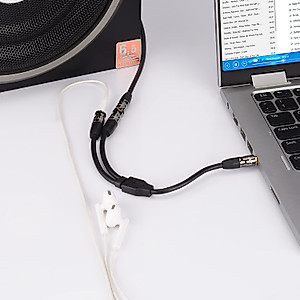 J&D Headphone Splitter 3.5 mm Audio Stereo Y Splitter Cable, 1/8 inch TRS Male to Dual 1/8 inch TRS Female Headphone Jack Adapter Aux Extension Cable for Phone/PS4/Switch/Tablet, 0.65 ft