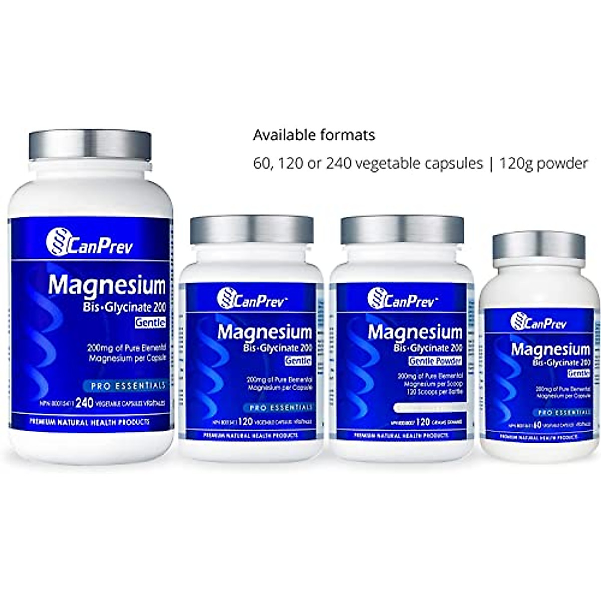 CanPrev Magnesium Bisglycinate (120 Count (Pack of 1), 200mg - Gentle)