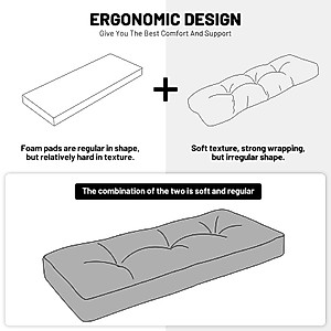 Lokex Bench Cushion,36x14x4 Inch Double Piping Waterproof Bench Cushions for Outdoor Furniture,Non-Slip Window Seat Cushions Indoor,Green