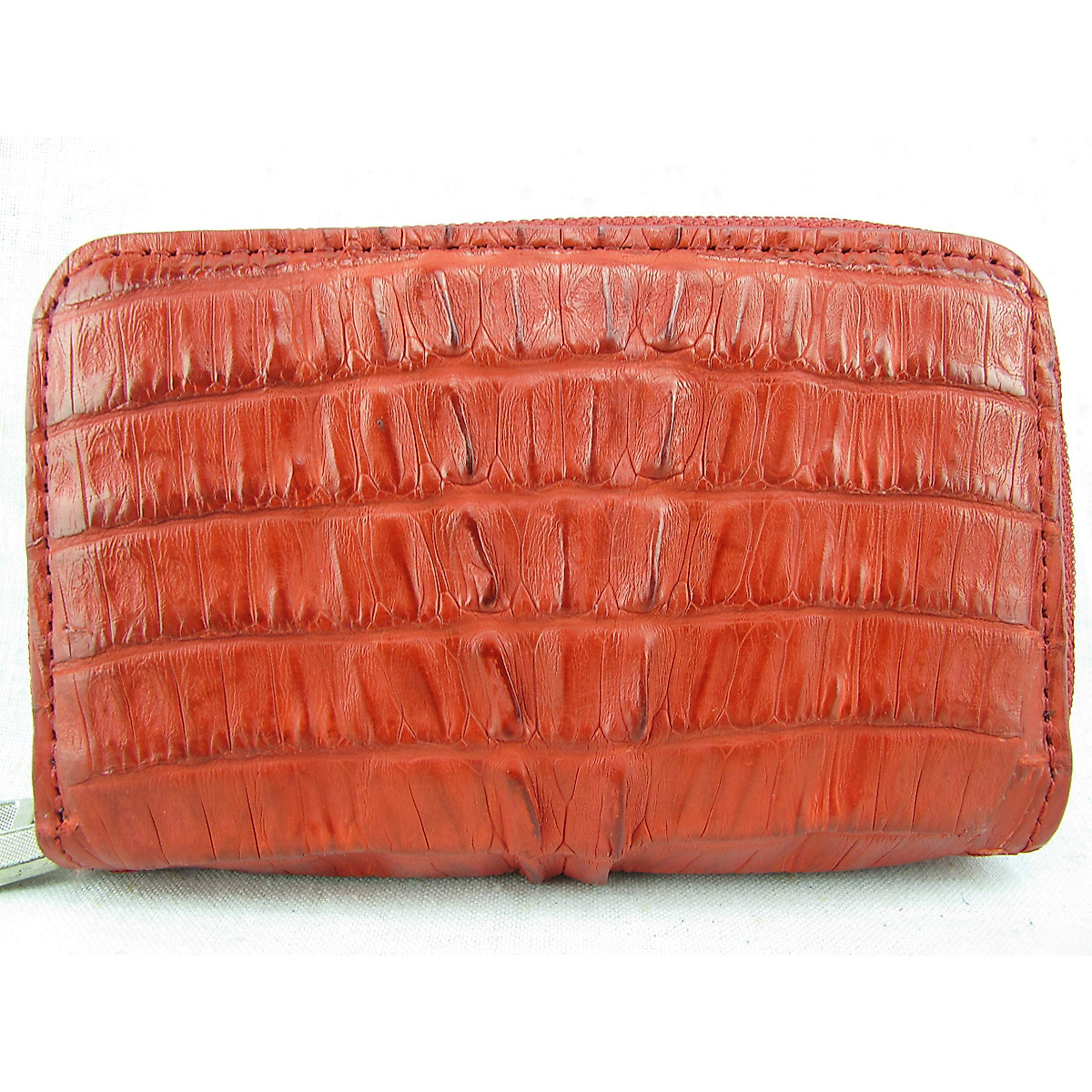 Pelgio Genuine Crocodile Skin Leather Zip Around Key Holders Wallet Coins Purse (Black) (Black)