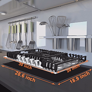 Gas Cooktop, 30 inch Bulit-in Gas Stove Top with 5 Burner,Five Burner Propane Cooktop with Thermocouple Protection, Stainless Steel