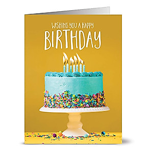Happy Birthday Cards Bulk Assortment – 72 Pack – Rainbow Birthday – 6 Unique Designs – YELLOW ENVELOPES INCLUDED – Birthday Greeting Cards – Glossy Cover Blank Inside – By Note Card Café