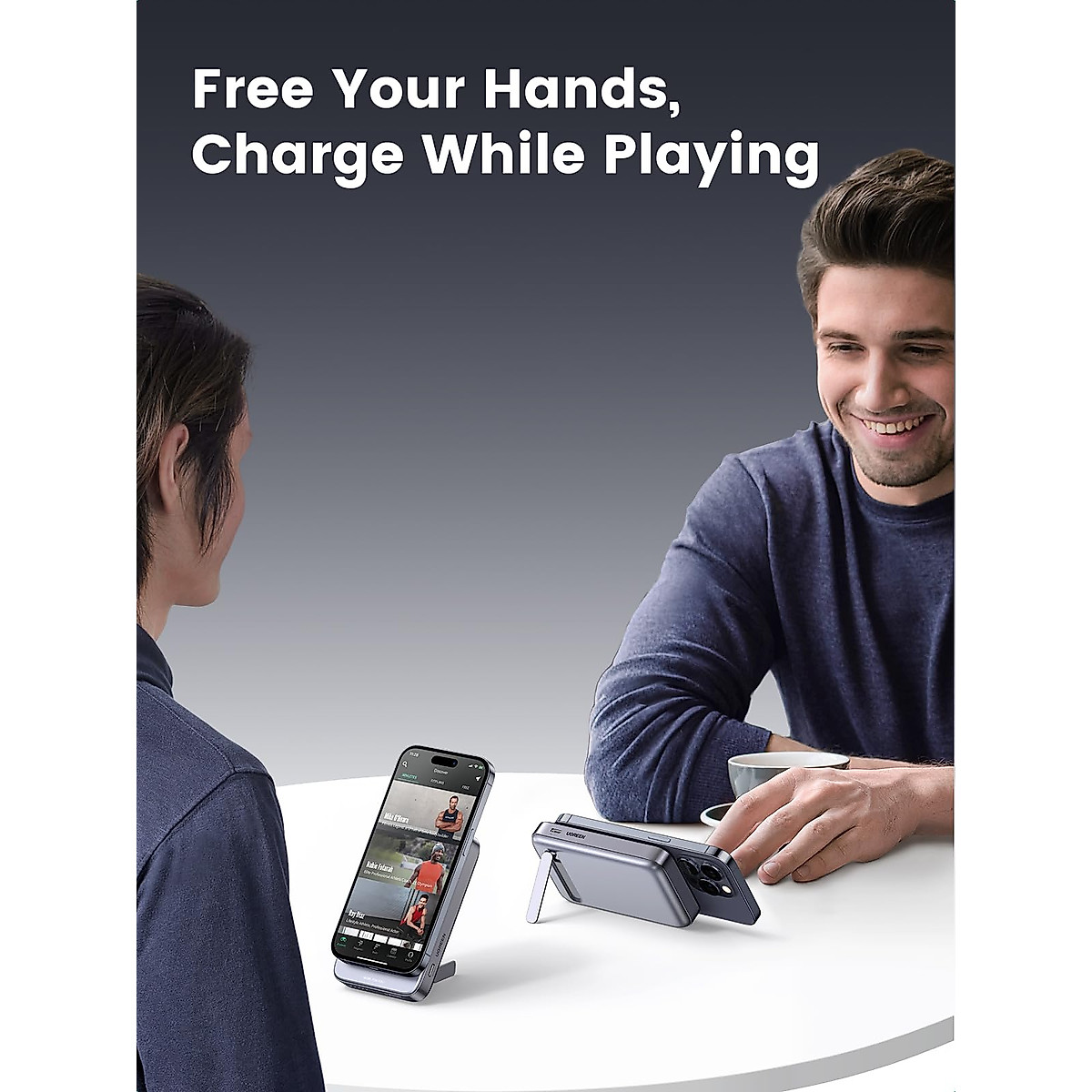 UGREEN 10,000mAh Magnetic Power Bank Battery Pack 3 Ports Foldable Wireless Portable Charger PD 20W Fast Charging Compatible with Magsafe iPhone 15/15 Plus/15 Pro/15 Pro Max/14/13/12 Series