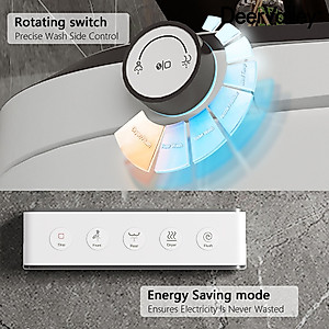 DeerValley Smart Toilet, One Piece Bidet Toilet for Bathrooms,Modern Elongated Toilet with Warm Water Sprayer & Dryer, Foot Sensor Operation, Heated Bidet Seat with Remote Control