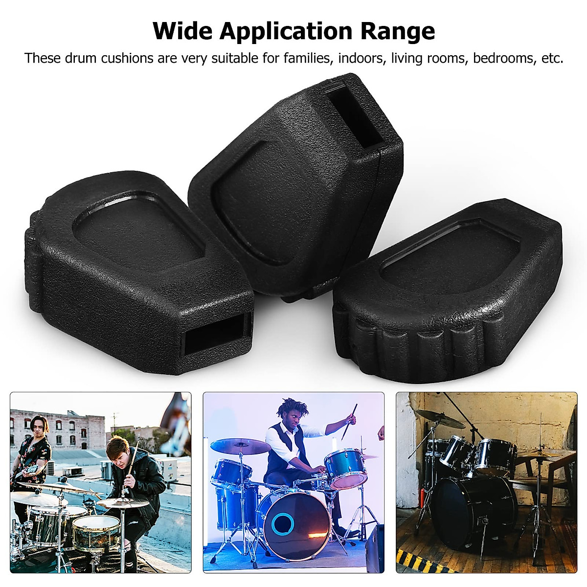 Milisten 6Pcs Rubber Drum Feet, Black Drum Rack Rubber Feet, Drum Leg Protectors, Anti-slip Rubber Drum Feet Drum throne feet for Drum Percussion Parts Replacement