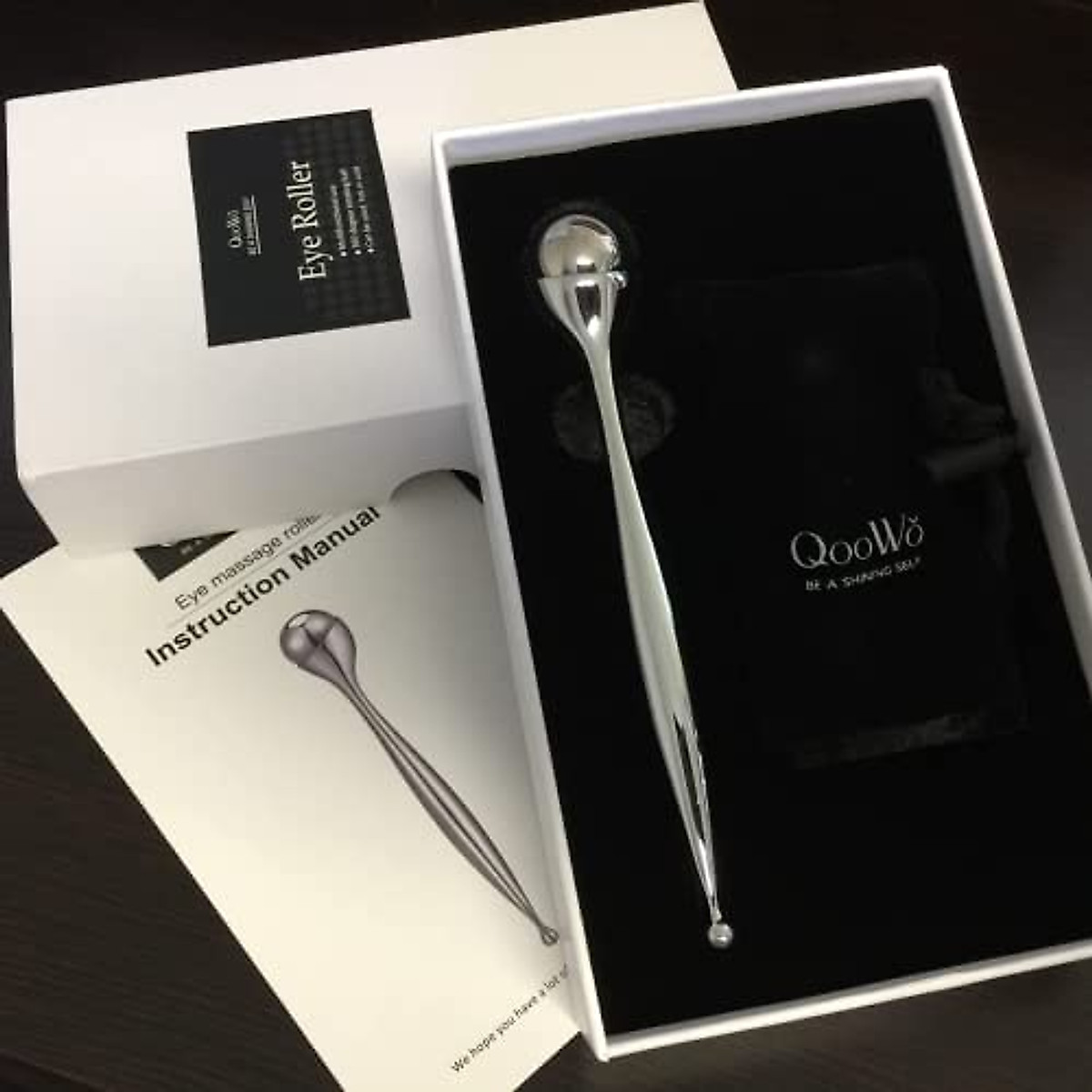 QooWo Eye Roller 2-in-1 Design Eye Cream Applicator and Ice Roller, Face Massager Tool for Puffiness, Eye Bags, Eye Muscle Ache