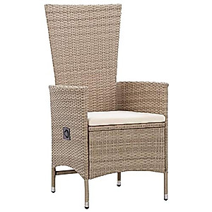 YUHI-HQYD 5 Piece Patio Dining Set,Balcony Bar,Party Furniture,Comfortable Casual Furniture,Adjustable Backrest,Suitable for Balcony, Deck, Backyard, Patio, Garden, Poolside, etc. Beige