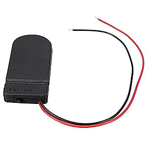 Geelyda 12PCS CR2032 Battery Holder with Switch Plastic 2x3V Button Coin Cell CR2032 Battery Holder Case Box with Wire Lead ON-Off Switch (Black)