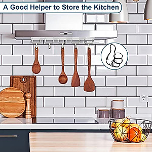 MAGTSMEI Coat Rack Wall Mount, Magnetic Hooks Heavy Duty with 5 Metal Hooks, Coat Rack for Hanging Clothes Keys Hat Purse, Magnetic Hooks for Metal Door, Refrigerator, 1 Pack Coat Hook (Silver)