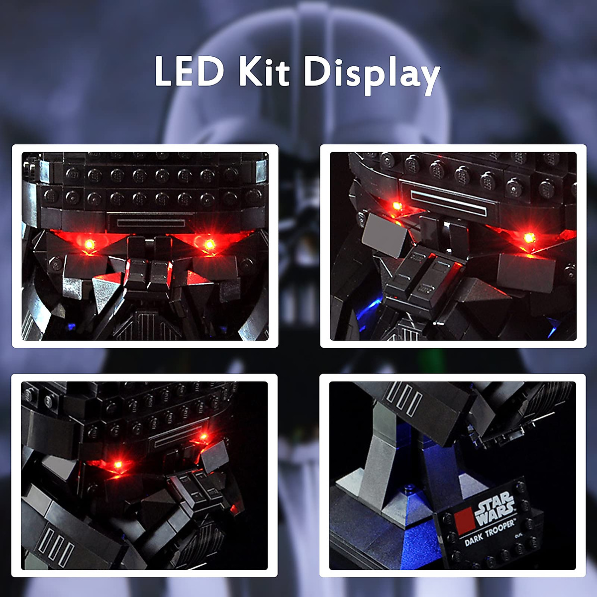 LED Light Set for Lego Dark Trooper Helmet 75343 (NOT Included The Lego Sets)