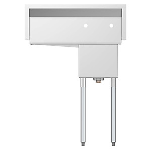 KoolMore 1 Compartment Stainless Steel NSF Commercial Kitchen Prep & Utility Sink with Drainboard - Bowl Size 12" x 16" x 10", Silver