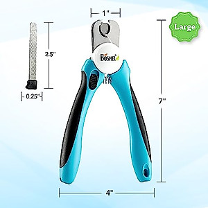 BOSHEL Dog Nail Clippers - Dog Nail Trimmers for Large Dog with Quick Sensor - Pet Nail Clippers for Dogs - Heavy Duty Pet Nail Trimmer with Safety Guard & Dog Nail File Safe at Home Grooming