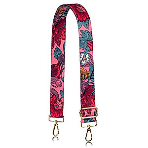 Allzedream Flower Purse Straps Replacement Crossbody Shoulder Bags Wide Adjustable (Red)