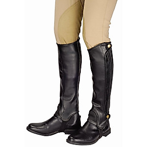 TuffRider Grippy Grain Half Chaps Large Black