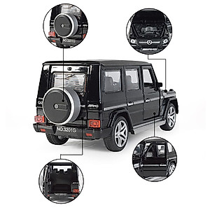iLooboo Alloy Collectible Black Benz G65 AMG Toy Car Model Pull Back Die-Cast Vehicle with Lights and Sound