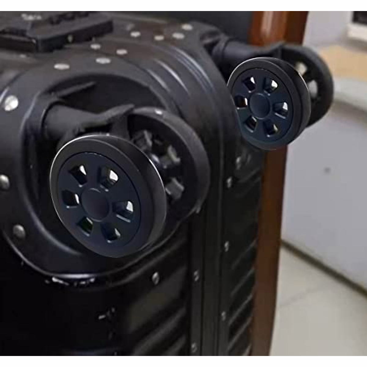 Suitcase Wheels Replacement 360 Spinner Luggage Travel Wheel Kits Double Accessories Universal Rubber Swivel Trolley Casters Bearings Repair Tools Set Rotating Flexible Quietness (2pcs (55x15mm))