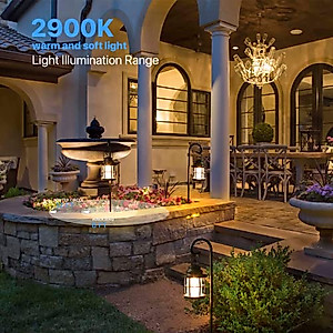 GOODSMANN Landscape Lighting Low Voltage Outdoor 1PK Hanging Path Light 1.1W LED 32 Lumen 2900K Warm White Metal Dual Use Shepherd Hook Pathway Lights Wired 12V AC Sidewalk Light with Cable Connector