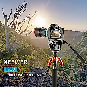 Neewer Metal Heavy Duty Video Camera Tripod Fluid Drag Pan Head with 1/4 and 3/8 inches Screws Sliding Plate for DSLR Cameras Video Camcorders Shooting Filming, up to 11 pounds/5 kilograms