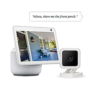 Echo Show 10 (3rd Gen) | HD smart display with motion and Alexa | Glacier White | with Wyze Cam V3