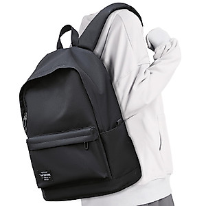coowoz School Backpack Black Bookbag College High School Bags For Boys Girls Travel Rucksack Casual Daypack Laptop Backpacks(Black5)