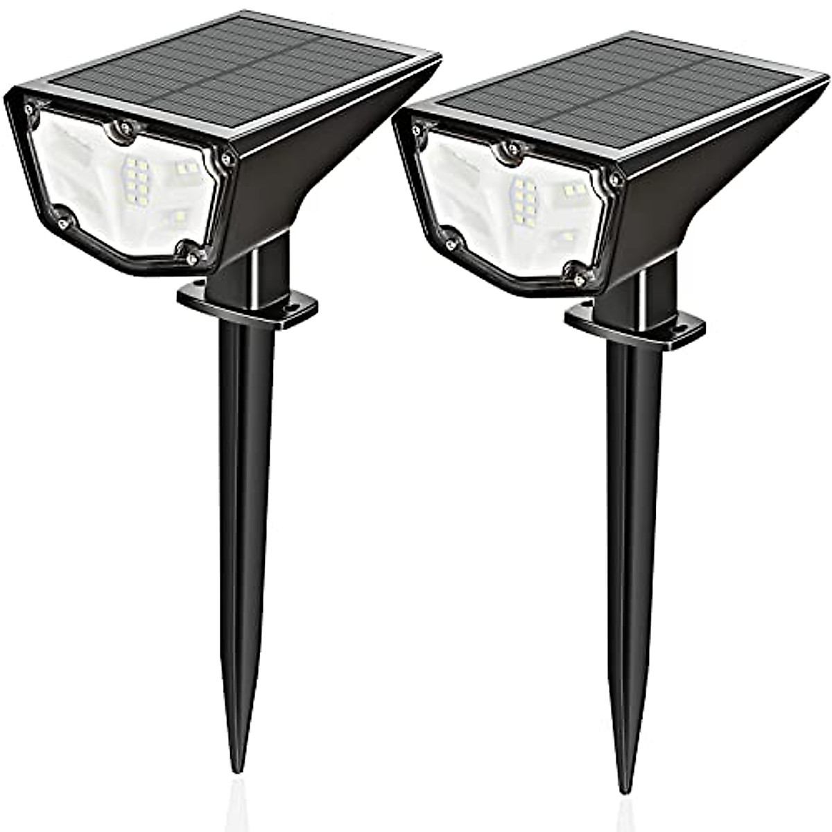 NBTORCH LED Solar Spot Lights Outdoor, IPX7 Waterproof Solar Landscape Lights, Garden Lights, Solar Powered Outdoor Lights for Yard Walkway Driveway Porch (2 Pack, Cold White)