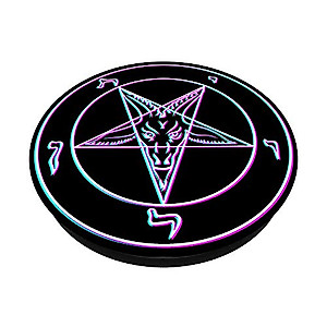 Waporwave Pentagram Seal Of Baphomet PopSockets PopGrip: Swappable Grip for Phones & Tablets