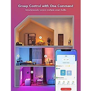Govee Smart A19 LED Light Bulbs, 1000LM RGBWW Dimmable, Wi-Fi & Bluetooth Color Changing Light Bulbs, Works with Alexa & Google Assistant No Hub Required, 75W Equivalent Smart Bulbs, 2 Pack