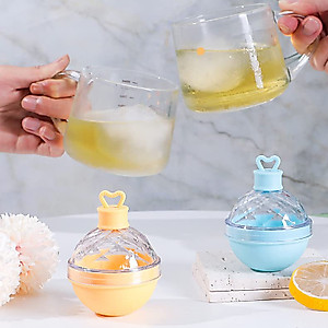 Ice Ball Molds with Lids 4 Pack, Silicone Ice Cube Molds, Candy Color Ice Spheres Ice Ball Maker Mold for Whiskey and Cocktail, Easy-Release Ice Cube Tray for Freezer