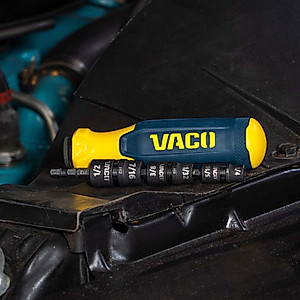VACO VAC1070 Impact Driver, 7-in-1 SAE Multi-Bit Impact Flip Socket with Handle, 6 Easy-to-Identify Hex Driver Sizes and 1/4-Inch Bit Holder