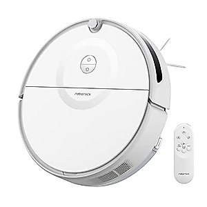 roborock E5 Mop Robot Vacuum Cleaner, 2500Pa Strong Suction, Wi-Fi Connected, APP Control, Compatible with Alexa, Ideal for Pet Hair, Carpets, Hard Floors (White)